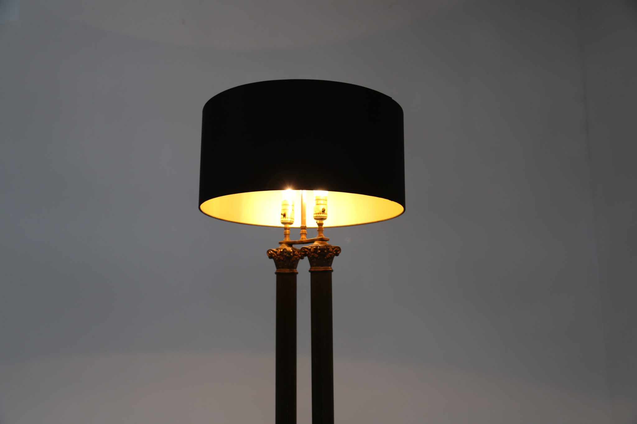 Victorian Brass Double Column Library Table Lamps | The Vintage Hub