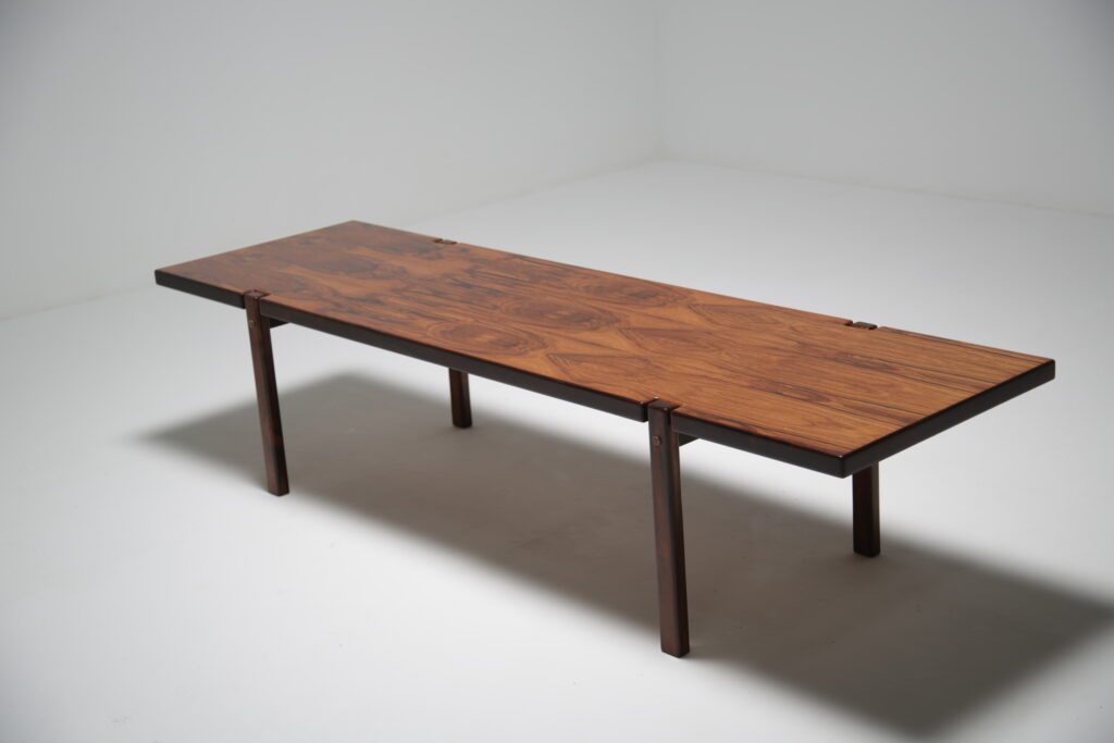 Long and narrow rosewood coffee table. | The Vintage Hub