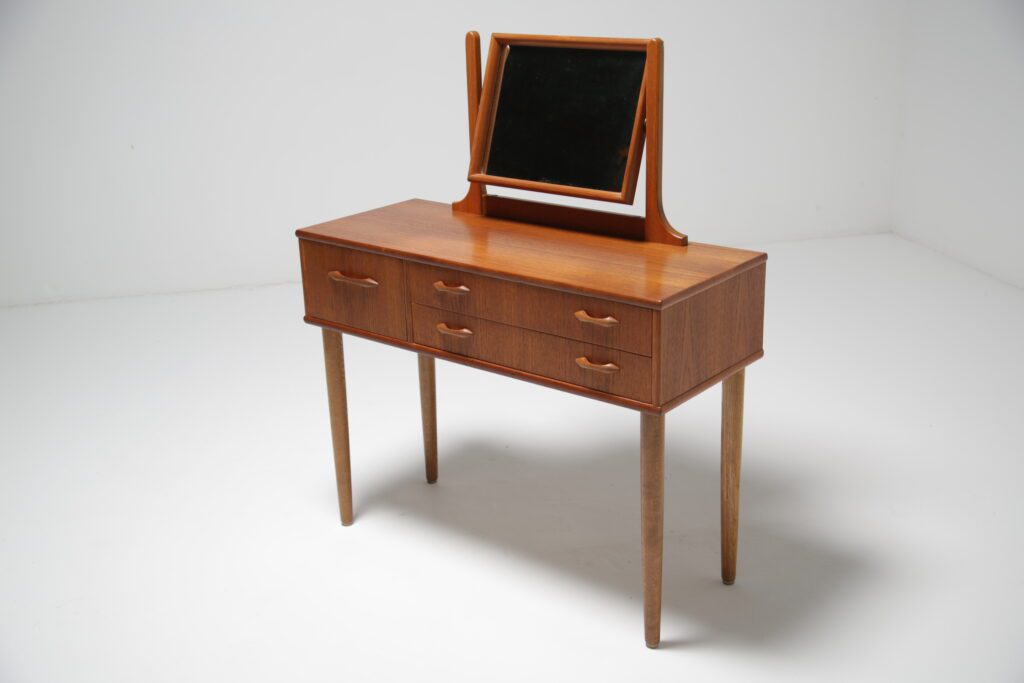 Vintage Teak Scandinavian Vanity Table | Classic Elegance | The Vintage Hub