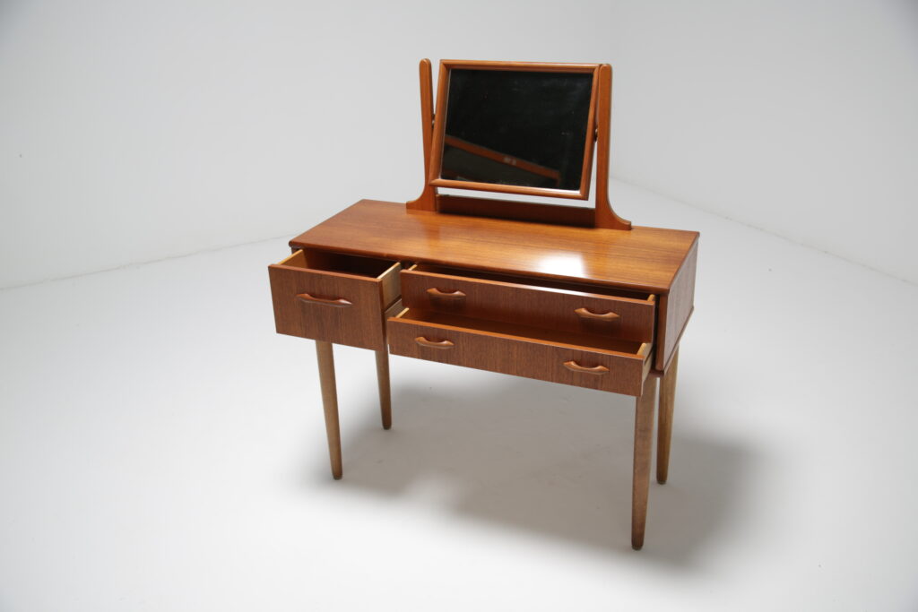 Vintage Teak Scandinavian Vanity Table | Classic Elegance | The Vintage Hub