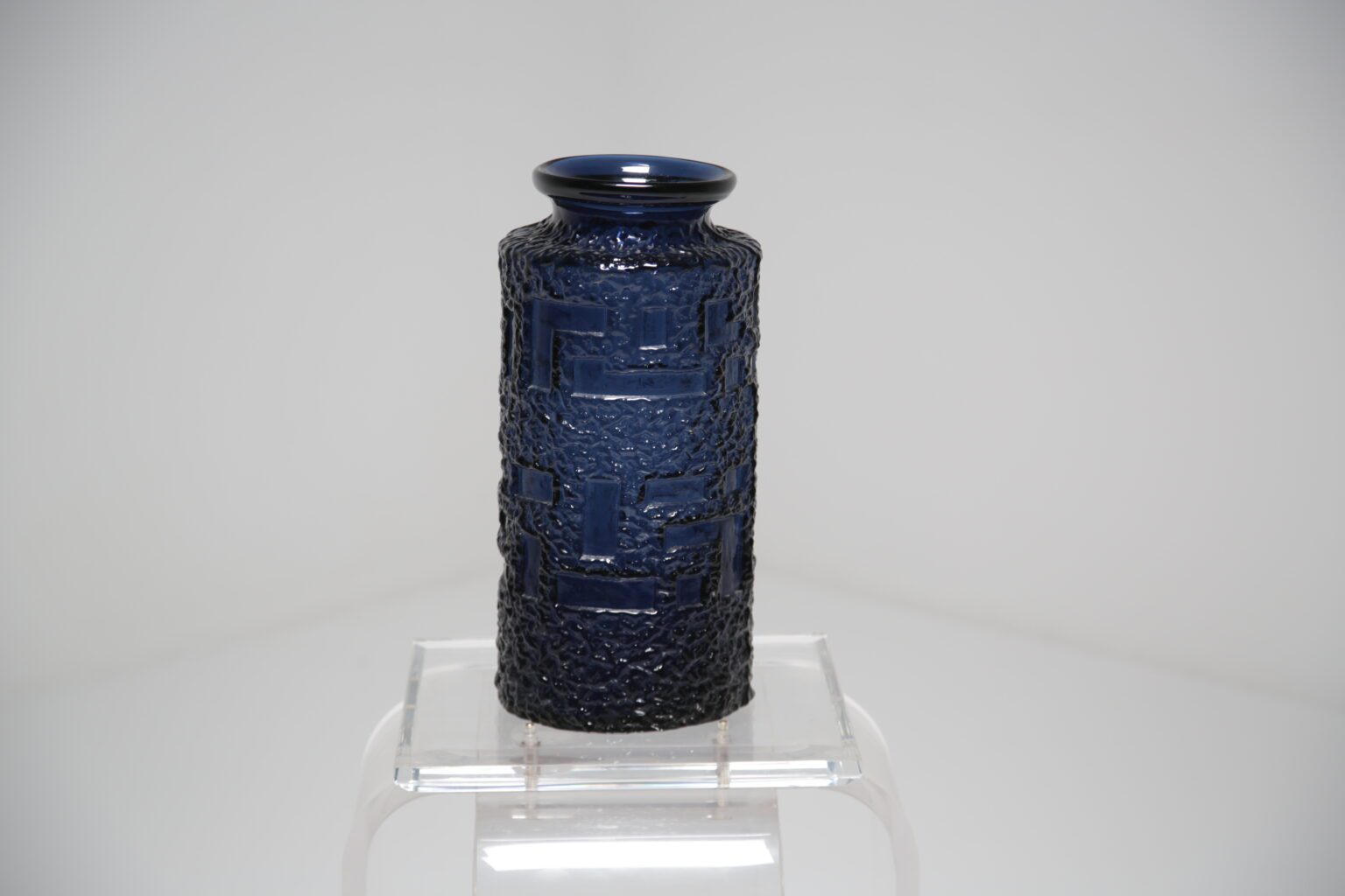 Vintage Cobolt Blue Glass Vase for Floor | Swedish Brutalism | The ...