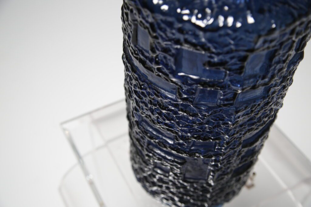 Vintage Cobolt Blue Glass Vase for Floor | Swedish Brutalism | The ...