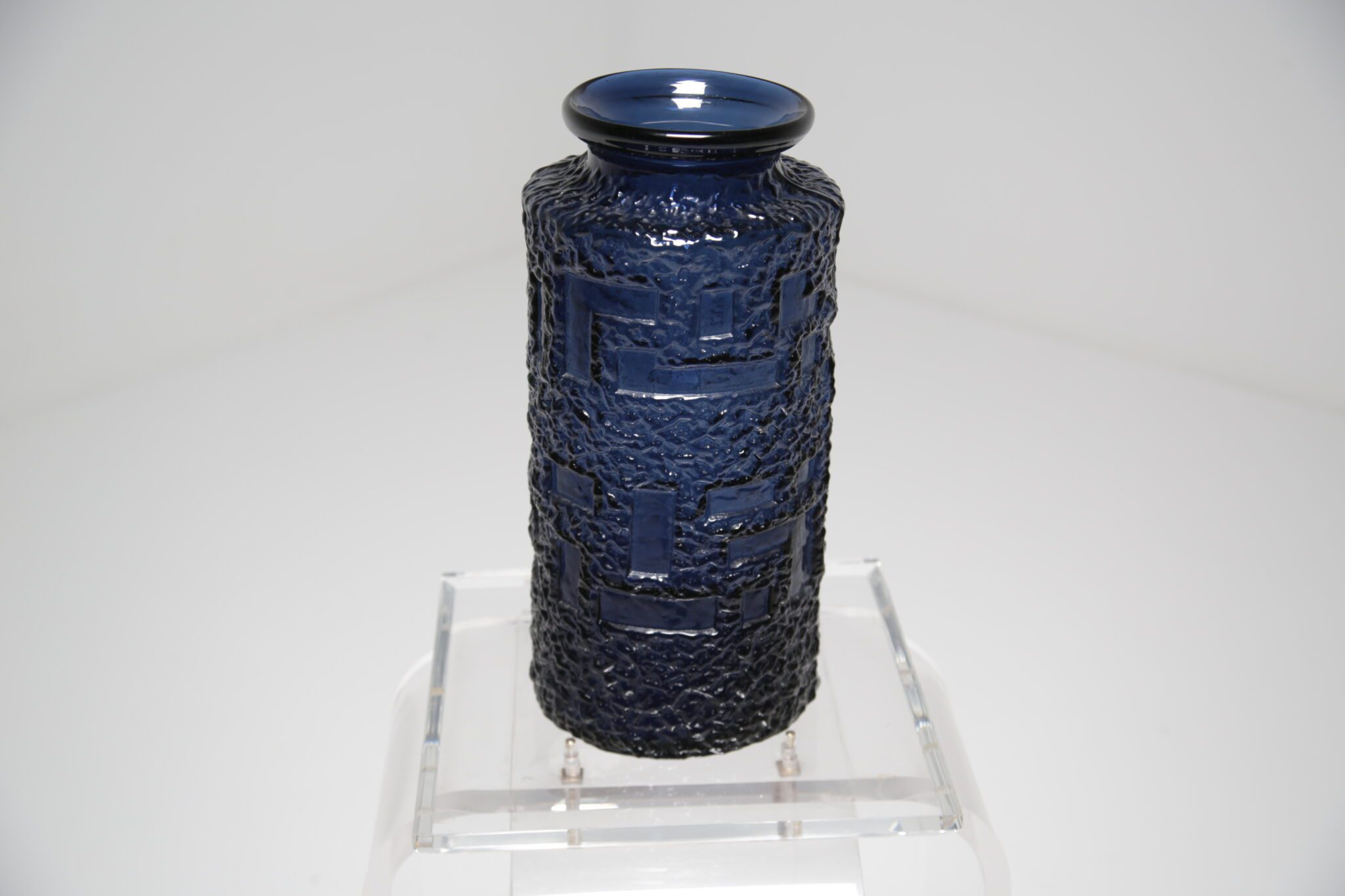 Vintage Cobolt Blue Glass Vase for Floor | Swedish Brutalism | The ...
