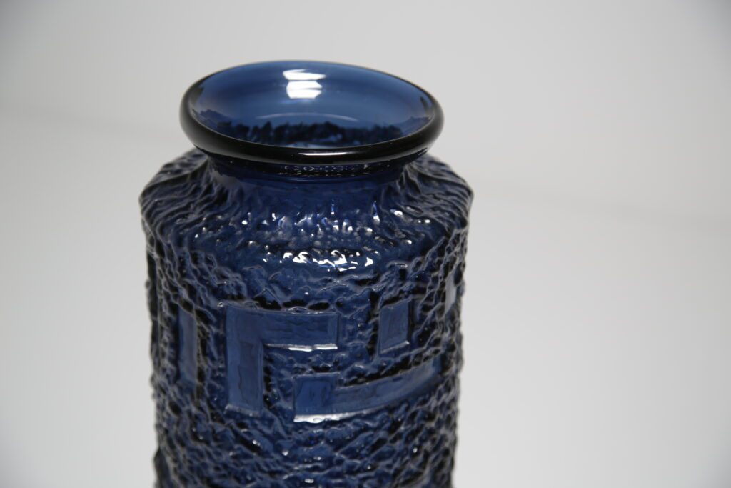 Vintage Cobolt Blue Glass Vase for Floor | Swedish Brutalism | The ...