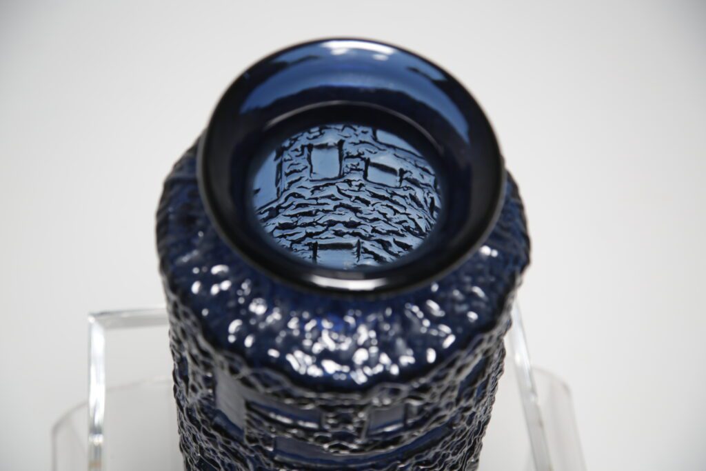 Vintage Brutalist Cobolt Blue Glass Floor Vase by Gote Augustsson ...