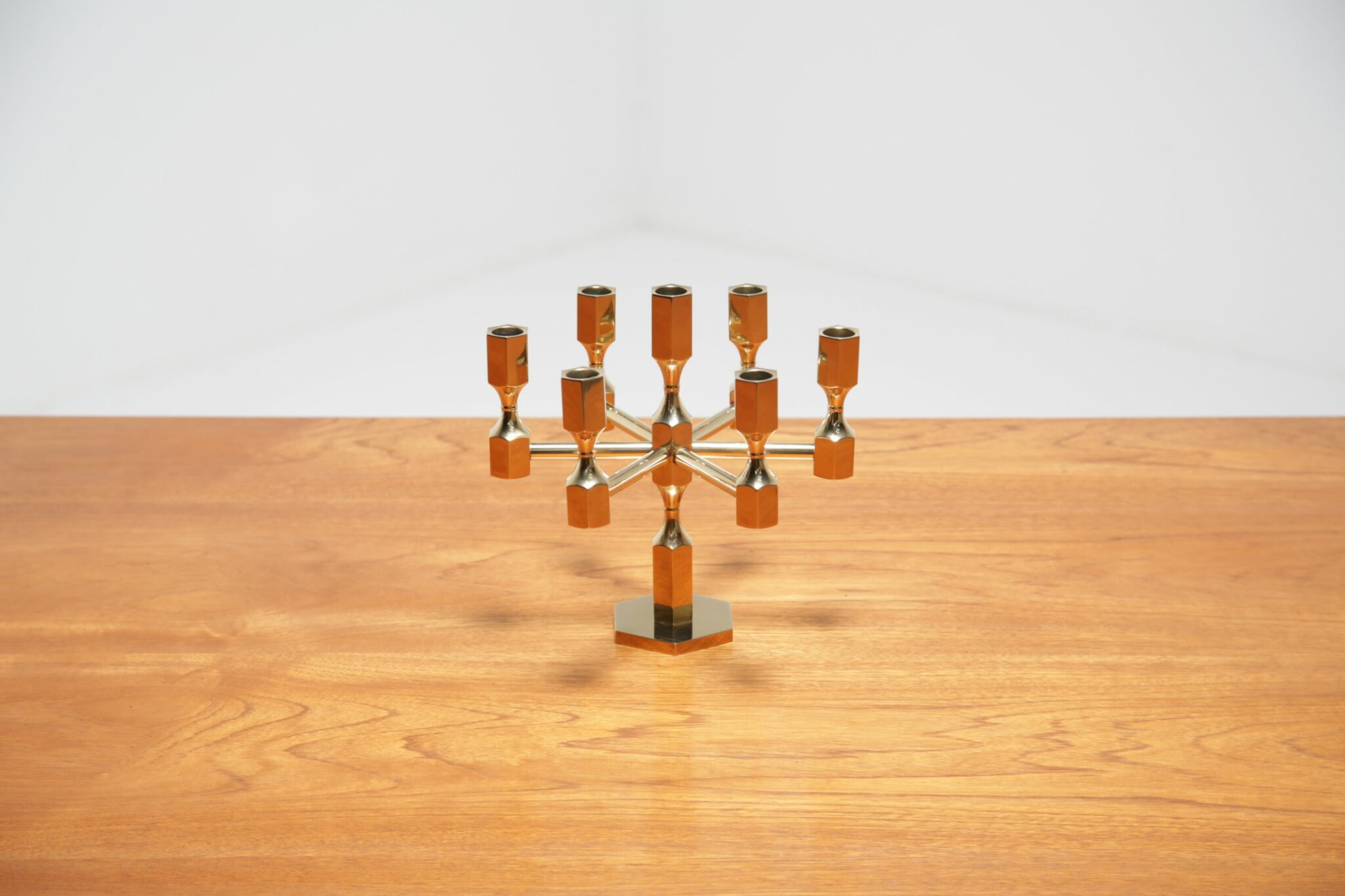 Mid Century Brass 7 Arm Candelabra | Swedish | The Vintage Hub | Free ...