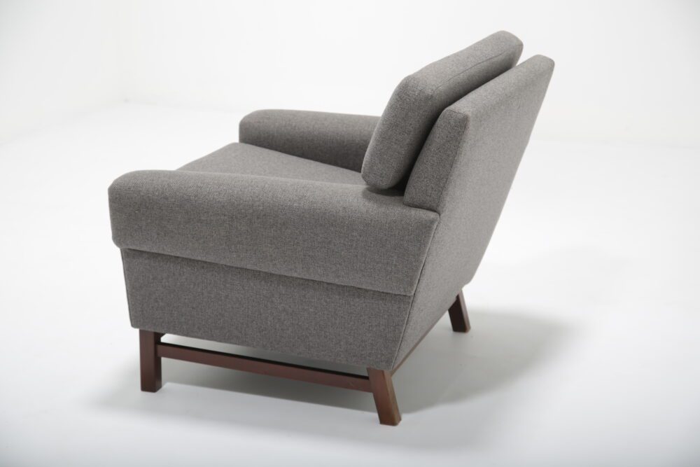 Vintage Grey Tweed Lounge Chair |The Vintage Hub|