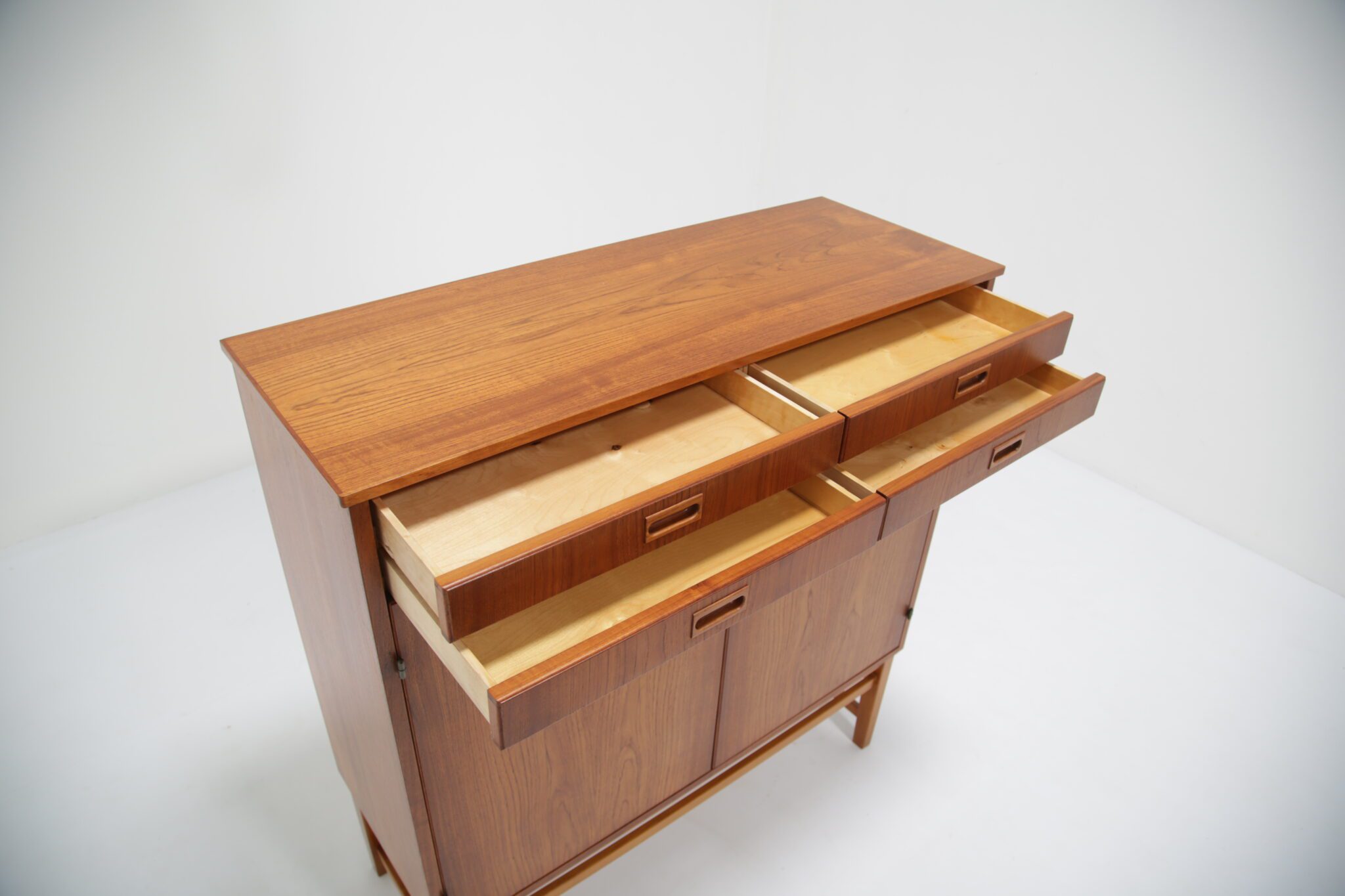 Vintage Tall Swedish Teak Linen Cabinet | The Vintage Hub