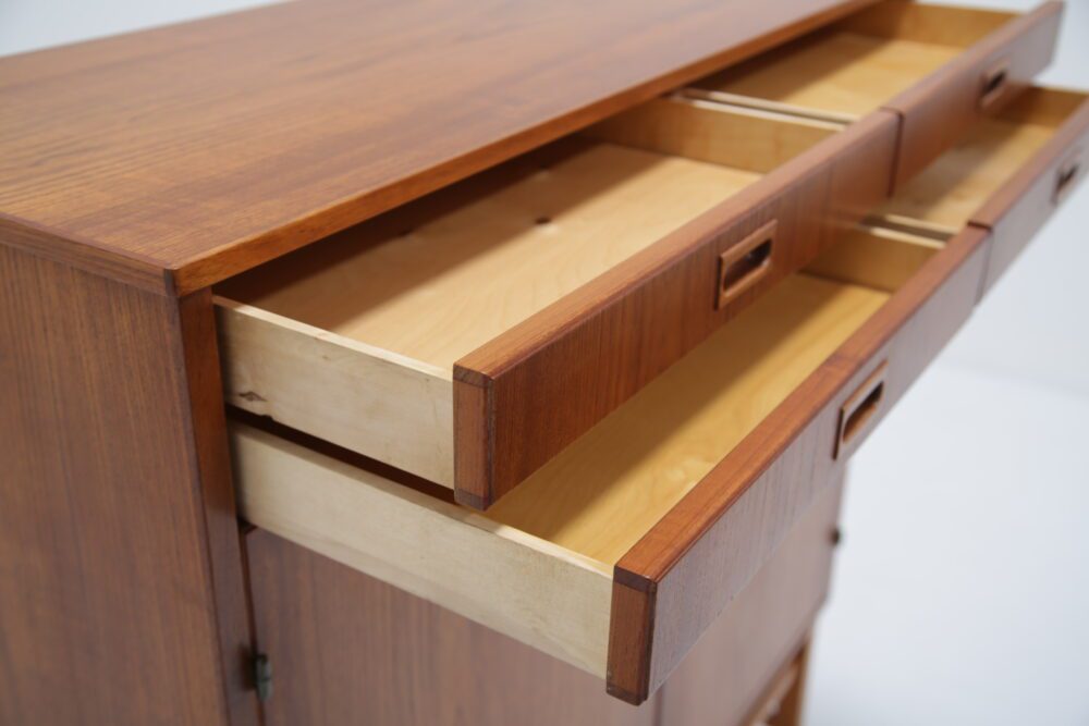 Vintage Tall Swedish Teak Linen Cabinet | The Vintage Hub